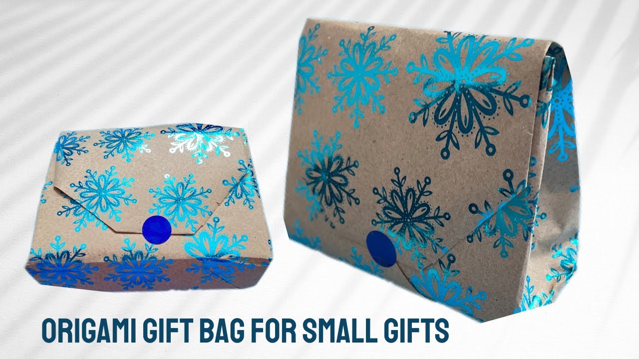 origami gift bag- how to make easy DIY origami gift bag paper craft for ...