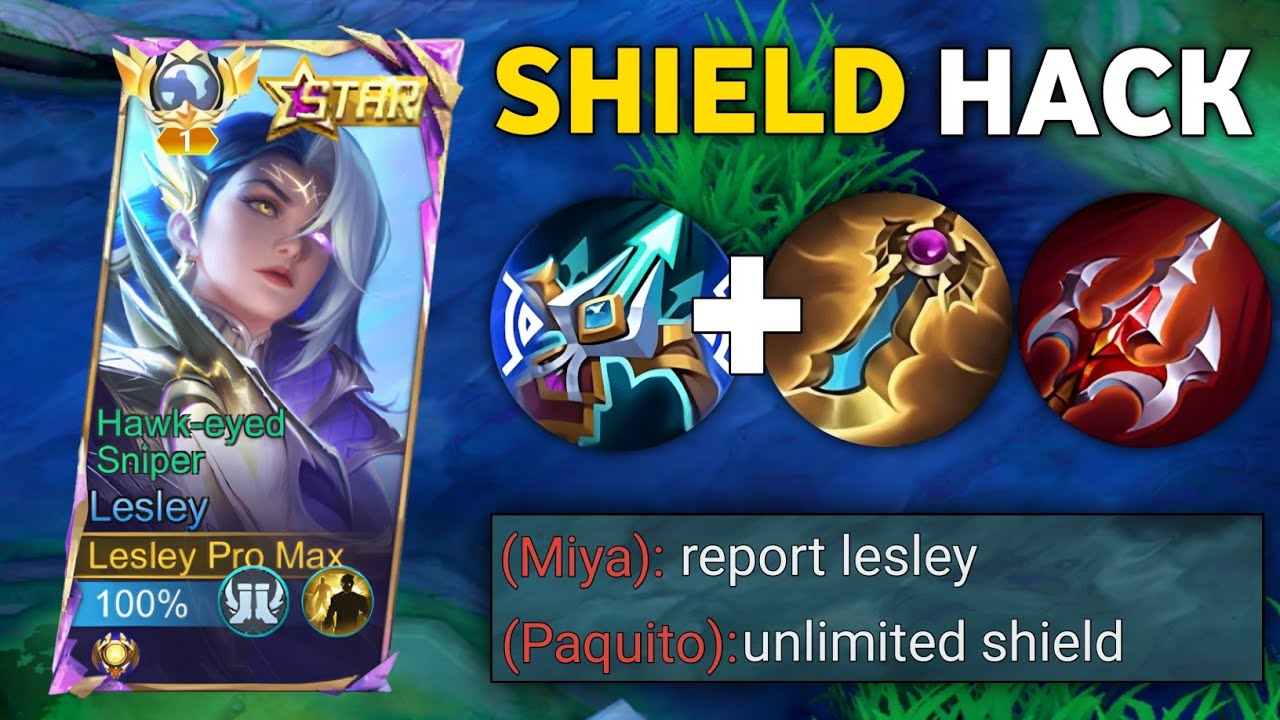 WHEN GLOBAL LESLEY TRY THIS NEW SHIELD HACK BUILD IN SOLO RANKED GAME!!😈🔥 ( 100% BROKEN ...