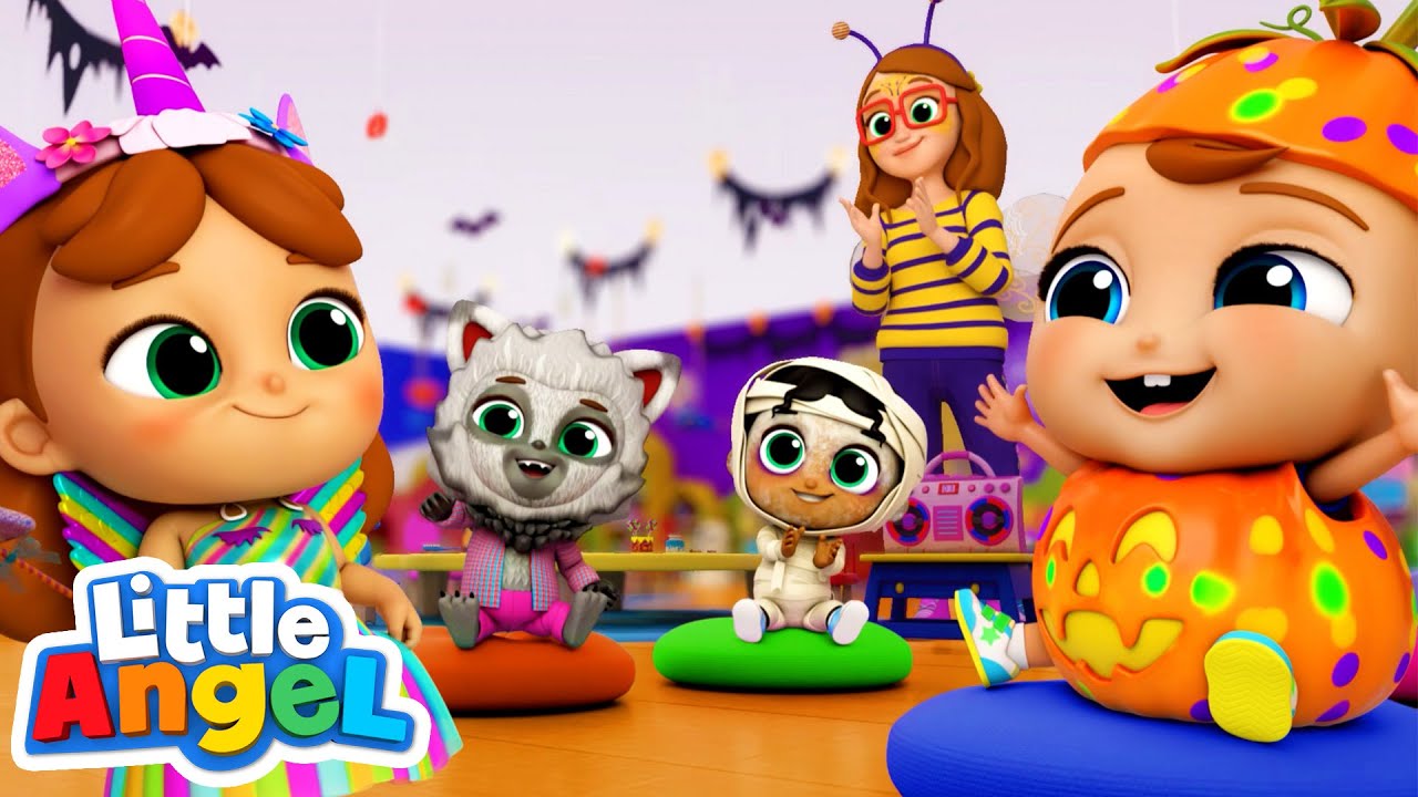Halloween at the School | Little Angel | Sing Along Songs for Kids ...