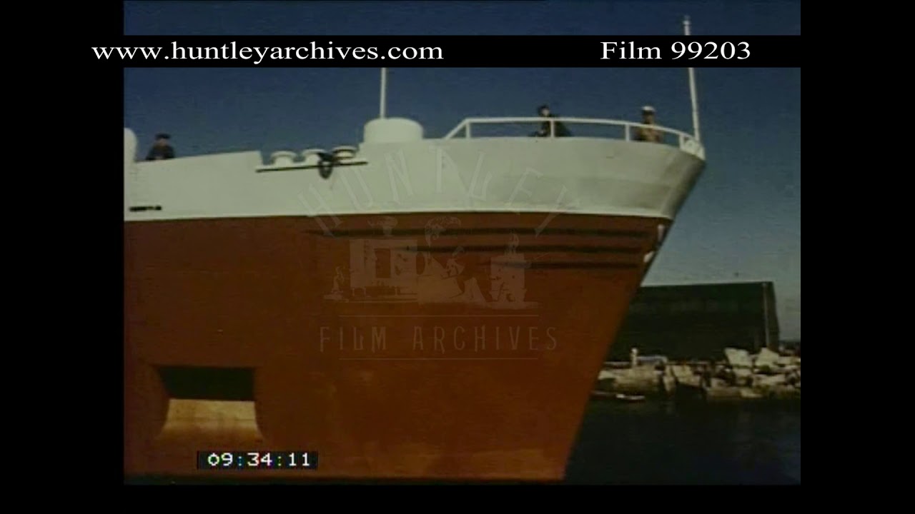 Townsend Thoresen carry ferry reaches Cherbourg. Archive film 99203 ...