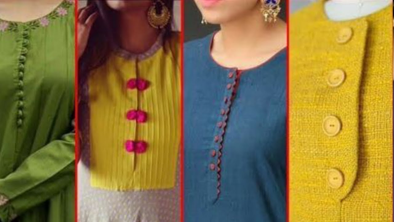 Neck Design with button 2023 | kurti neck design 2023 | fancy gala ...
