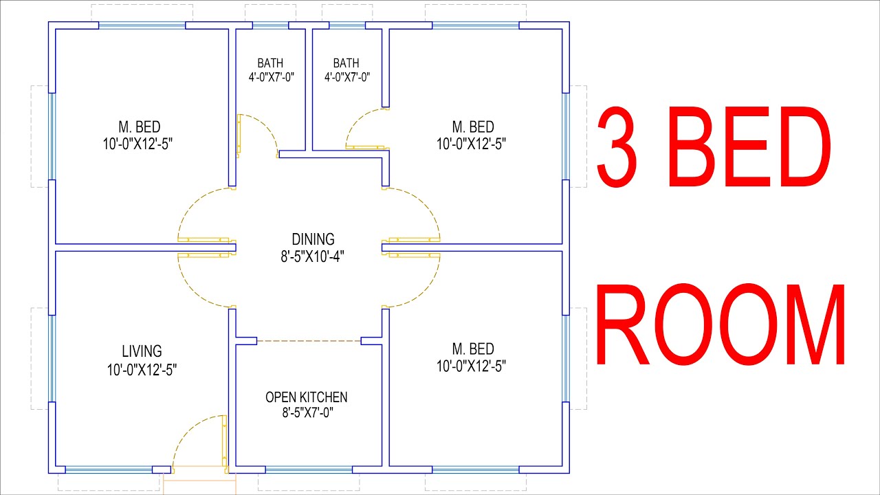 HOUSE PLAN DESIGN | EP 299 | 780 SQUARE FEET 3 BEDROOMS HOUSE PLAN ...