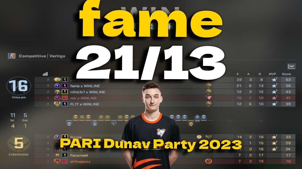 CSGO POV Virtus.pro fame (21/13) vs CYBERSHOKE (VERTIGO) @ PARI Dunav Party 2023 - YouTube
