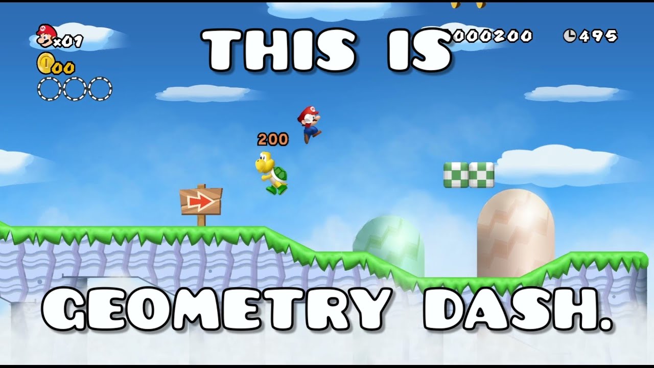 New Super Mario Bros Wii in Geometry Dash... - YouTube