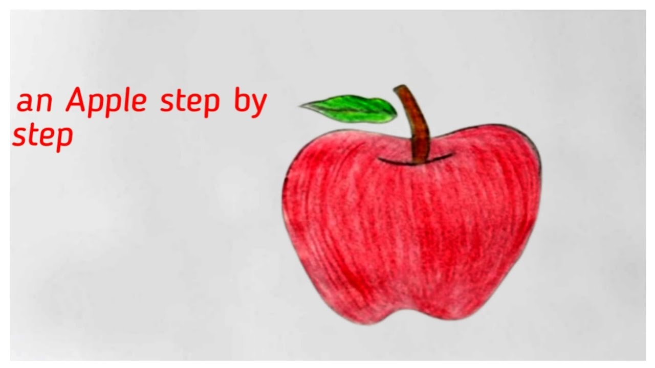 How to draw an Apple (step by step) - YouTube