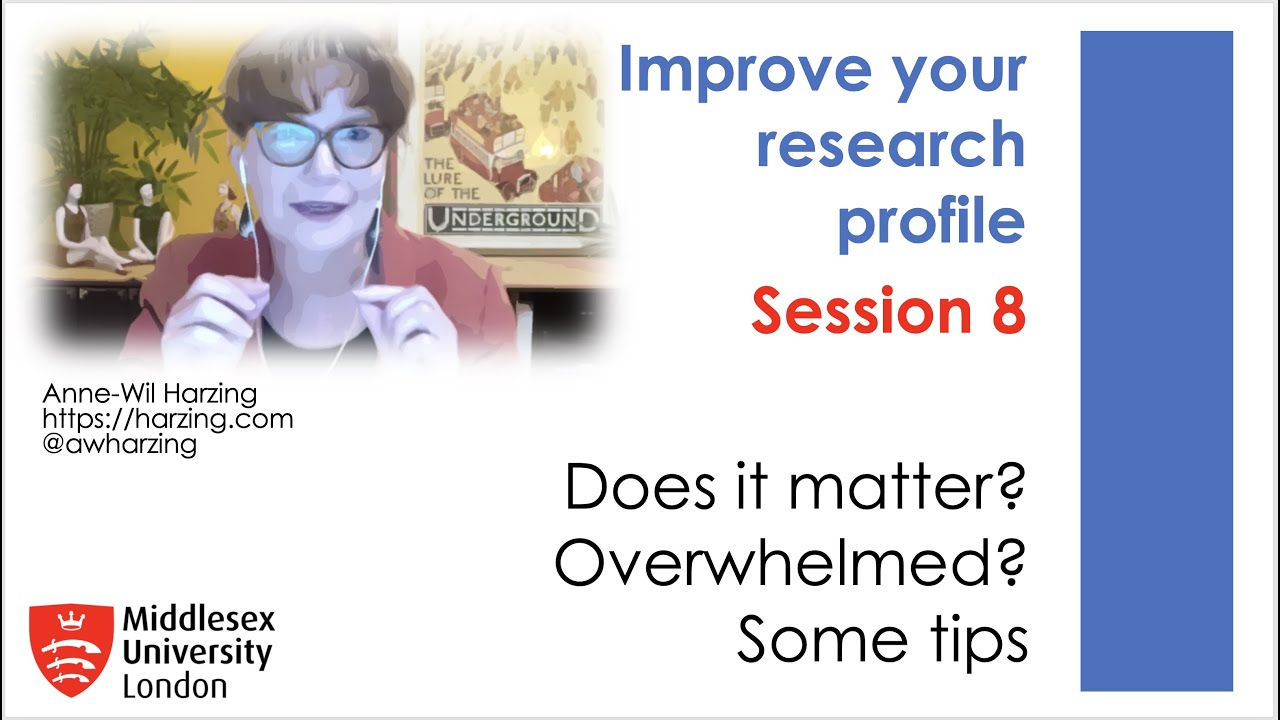 Research Profile 8: Tips for time poor academics - YouTube