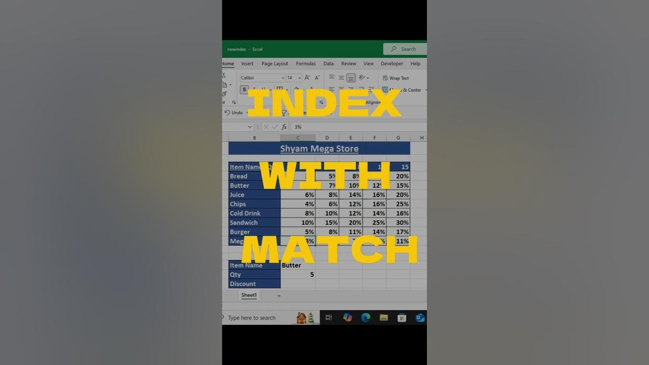 INDEX WITH MATCH | RAJNI WITH EXCEL | #excelshorts #excelformula #exceltips #exceltricks - YouTube