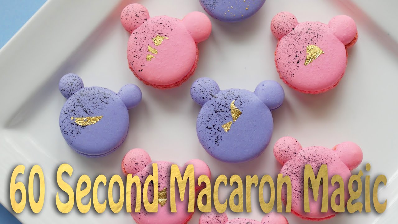 60 Second Macaron Magic: Chic Black and Gold Macaron Bears w/ Template ...
