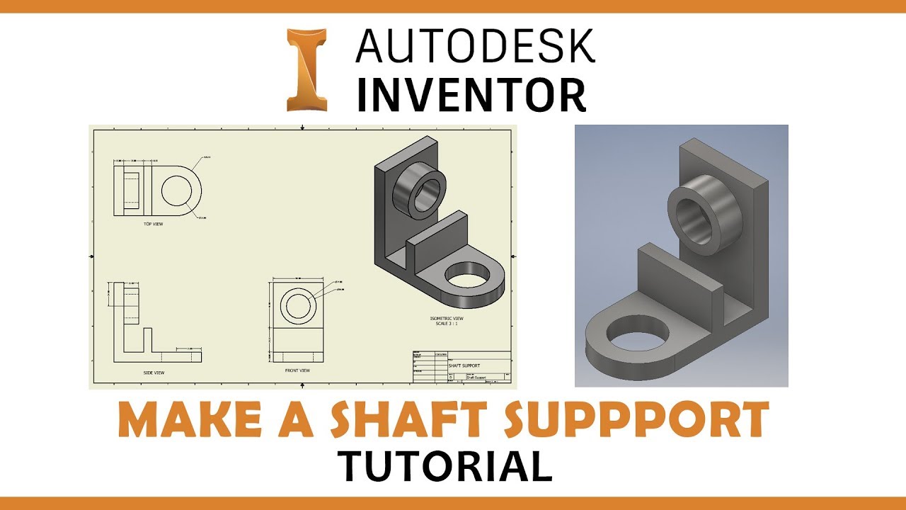Autodesk Inventor Tutorial - Shaft Support - YouTube