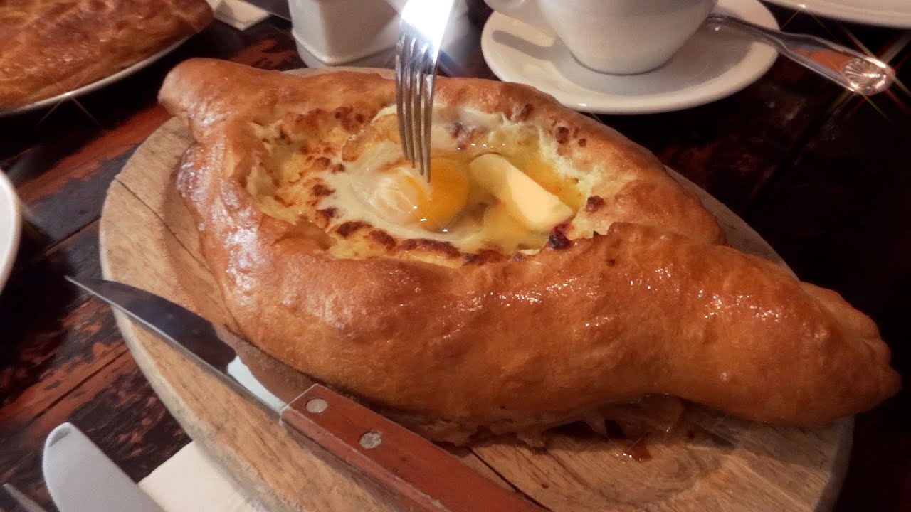 Acharuli Khachapuri - Georgian Cheese Bread - YouTube