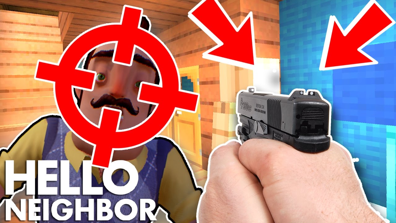 Minecraft Hello Neighbor - Killing The Neighbor With The Gun (Minecraft ...
