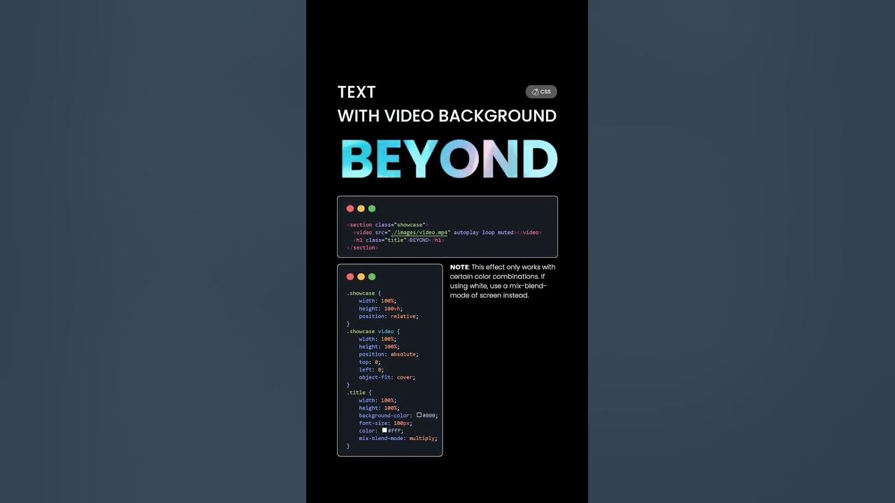 Text With Video Background Shorts Html Css Youtube