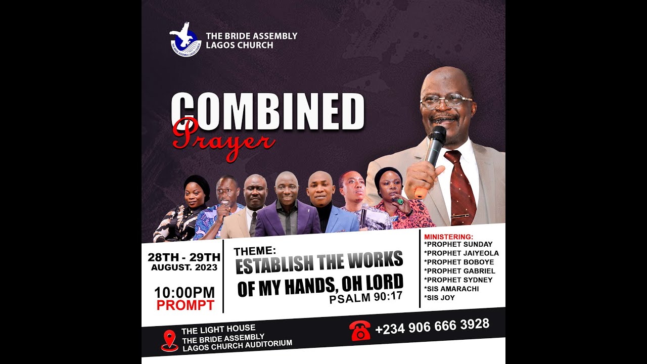 LIVE: THE BRIDE ASSEMBLY COMBINED MONTHLY PRAYER PROGRAMME (DAY 1) MON ...