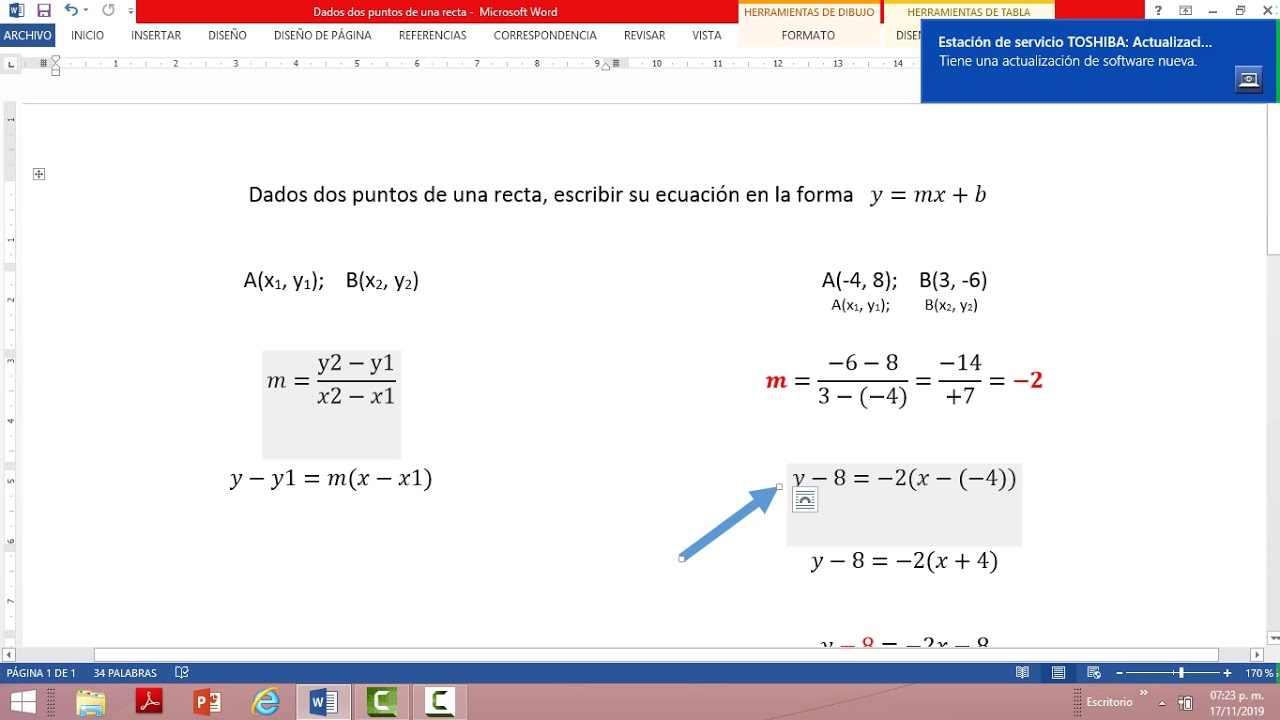 Ecuación de la Recta Dados dos Puntos. - YouTube