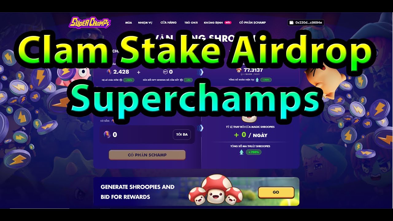 Superchamps # Clam Staking Airdrop Token CHAMP S1 - YouTube