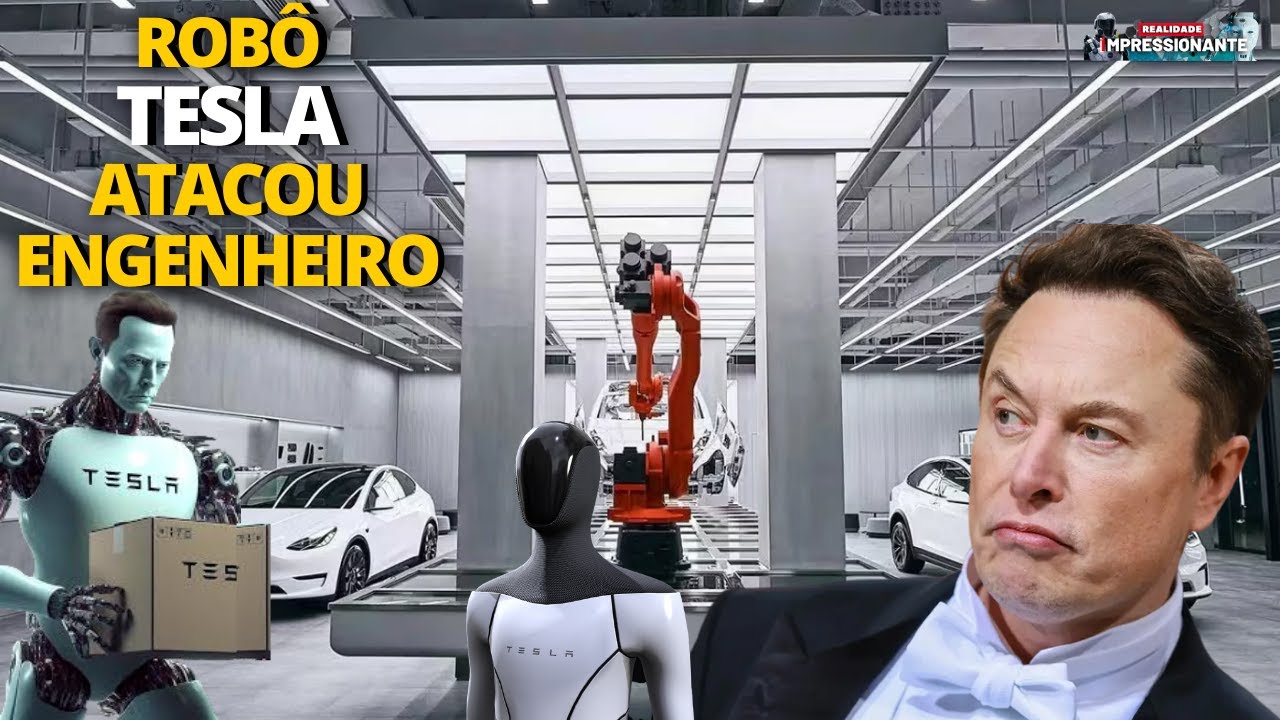 Robô Da Tesla Ataca Um Engenheiro Humano Na Giga Texas Robô De Ia