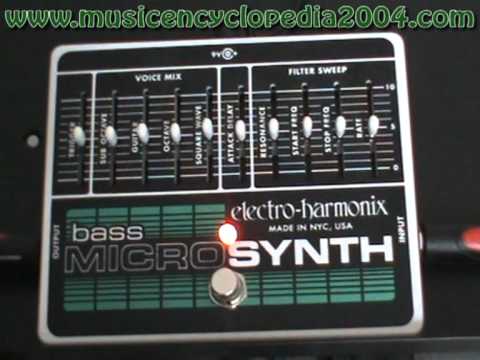 Electro-Harmonix Bass Micro Synth reissue pedal demo on bass - YouTube