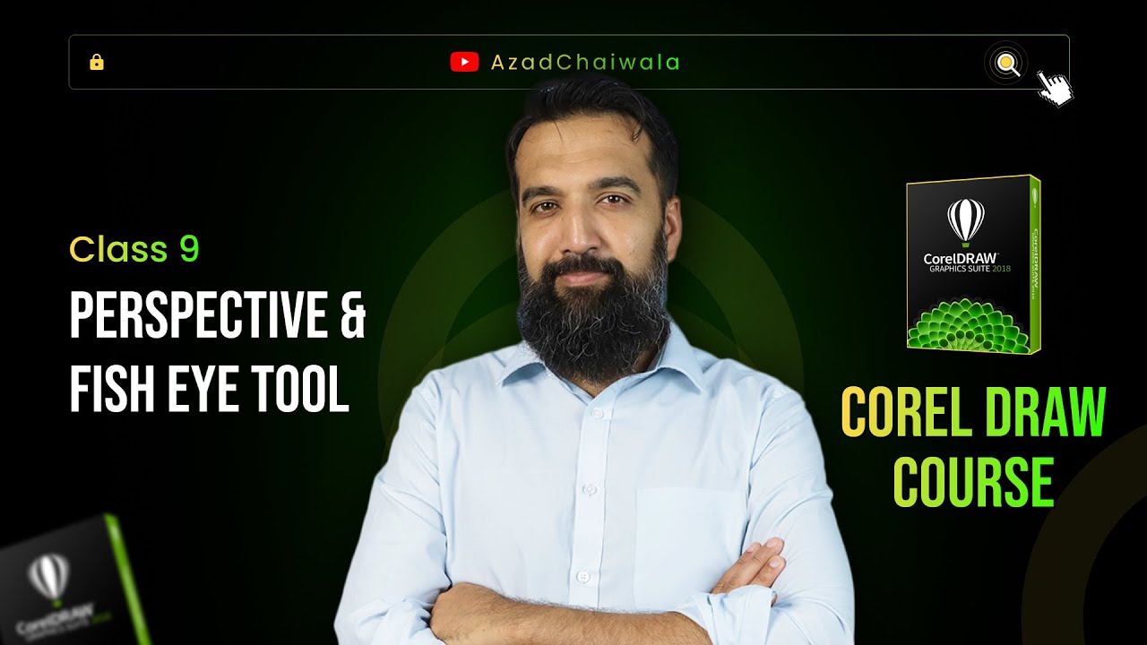 Perspective & Fish Eye Tool in Corel Draw | Class 9 | #AzadChaiwala # ...