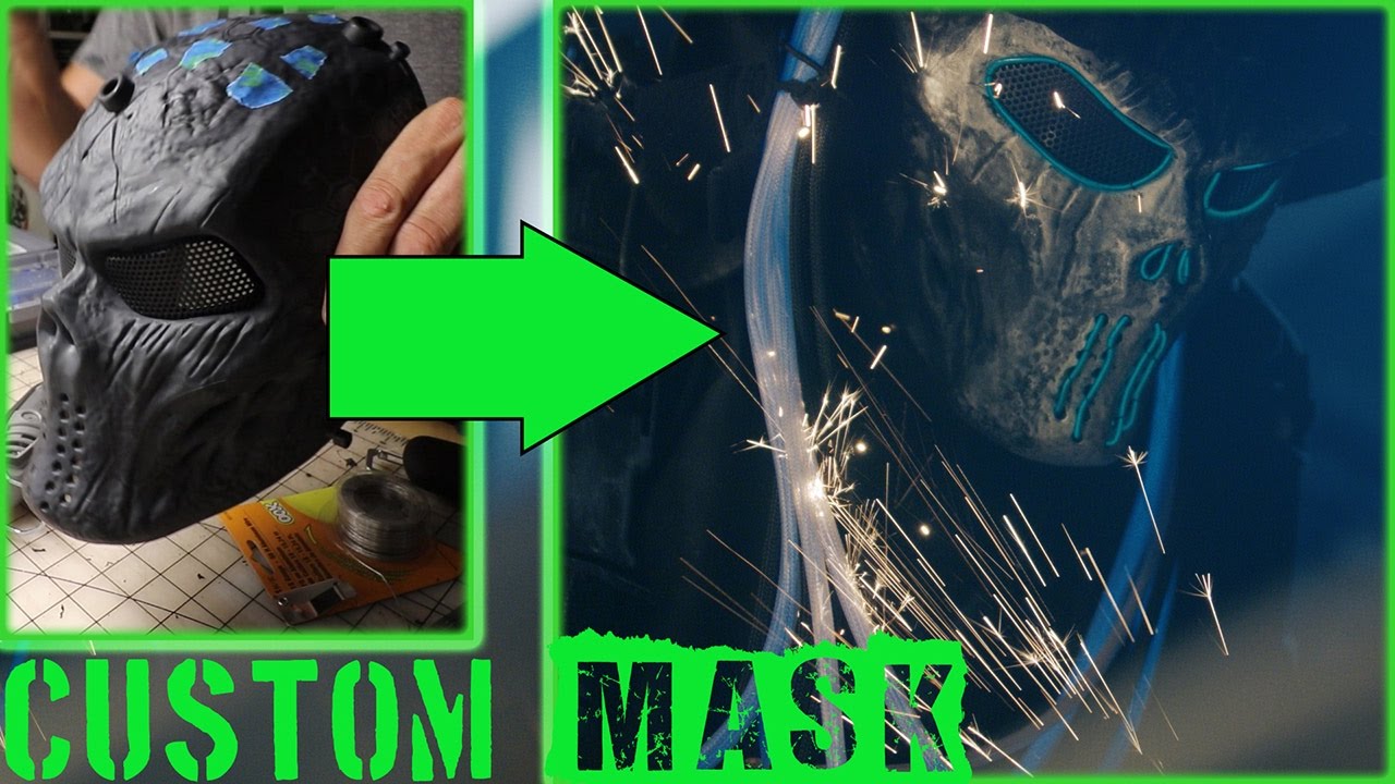 best DIY NEON SKULL MASK ever (el wire) - YouTube
