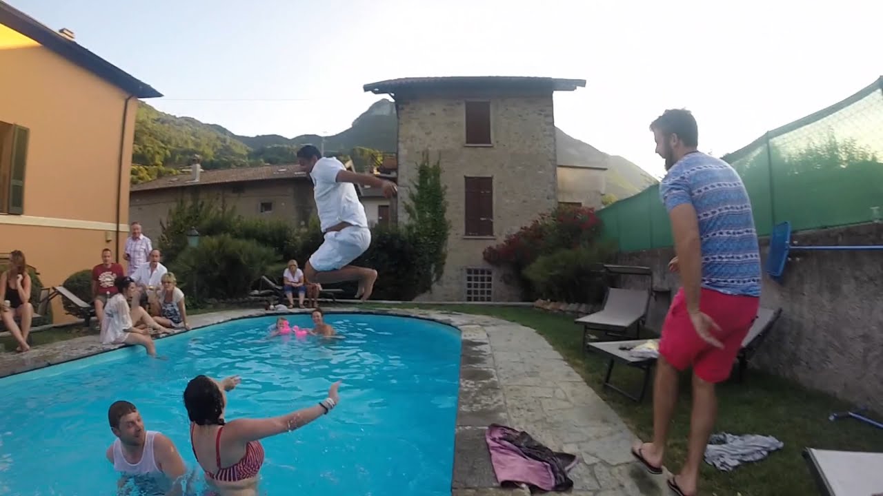 Lake Como wedding Pool Party - YouTube