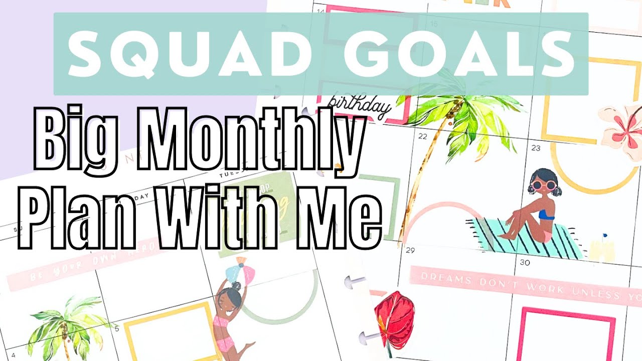 Plan With Me | Squad Goals Summer Spread | June Monthly | Big Happy ...