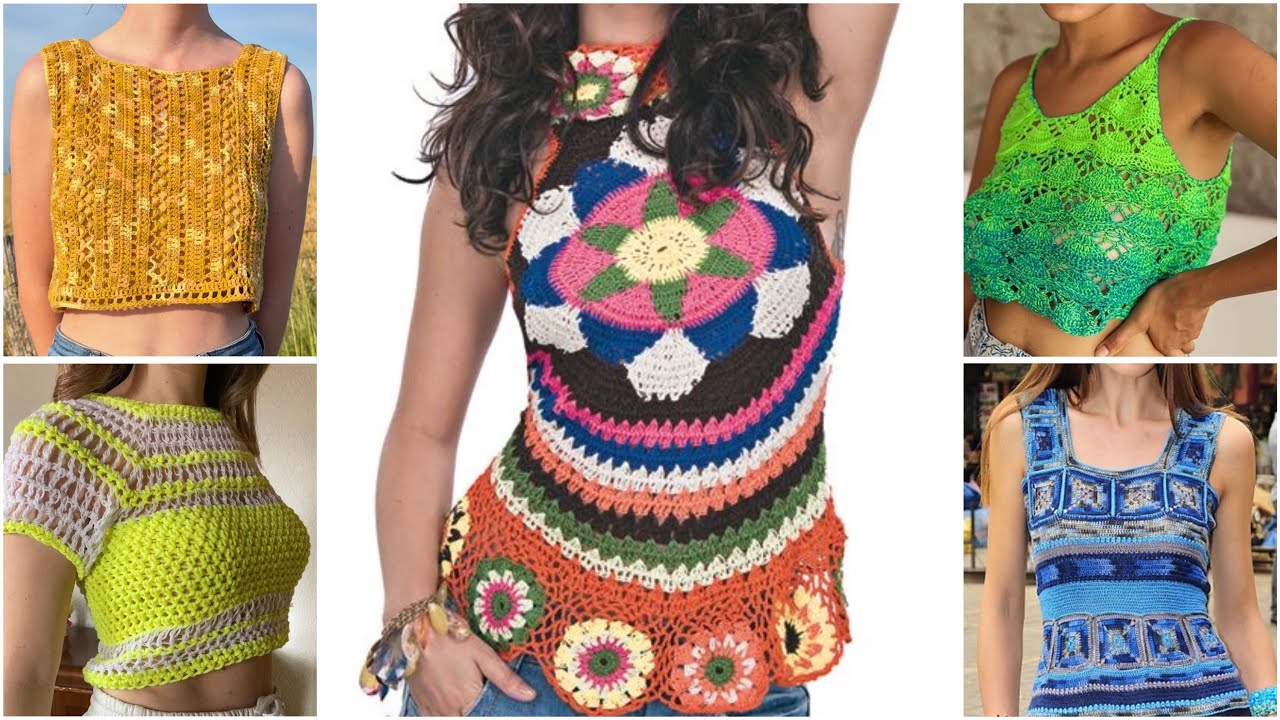 Latest crochet cotton thread top/crochet fancy top design ideas # ...