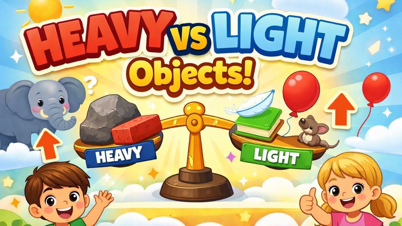 Heavy vs Light Objects ⚖️ | Fun Learning for Kids | Preschool Science ...