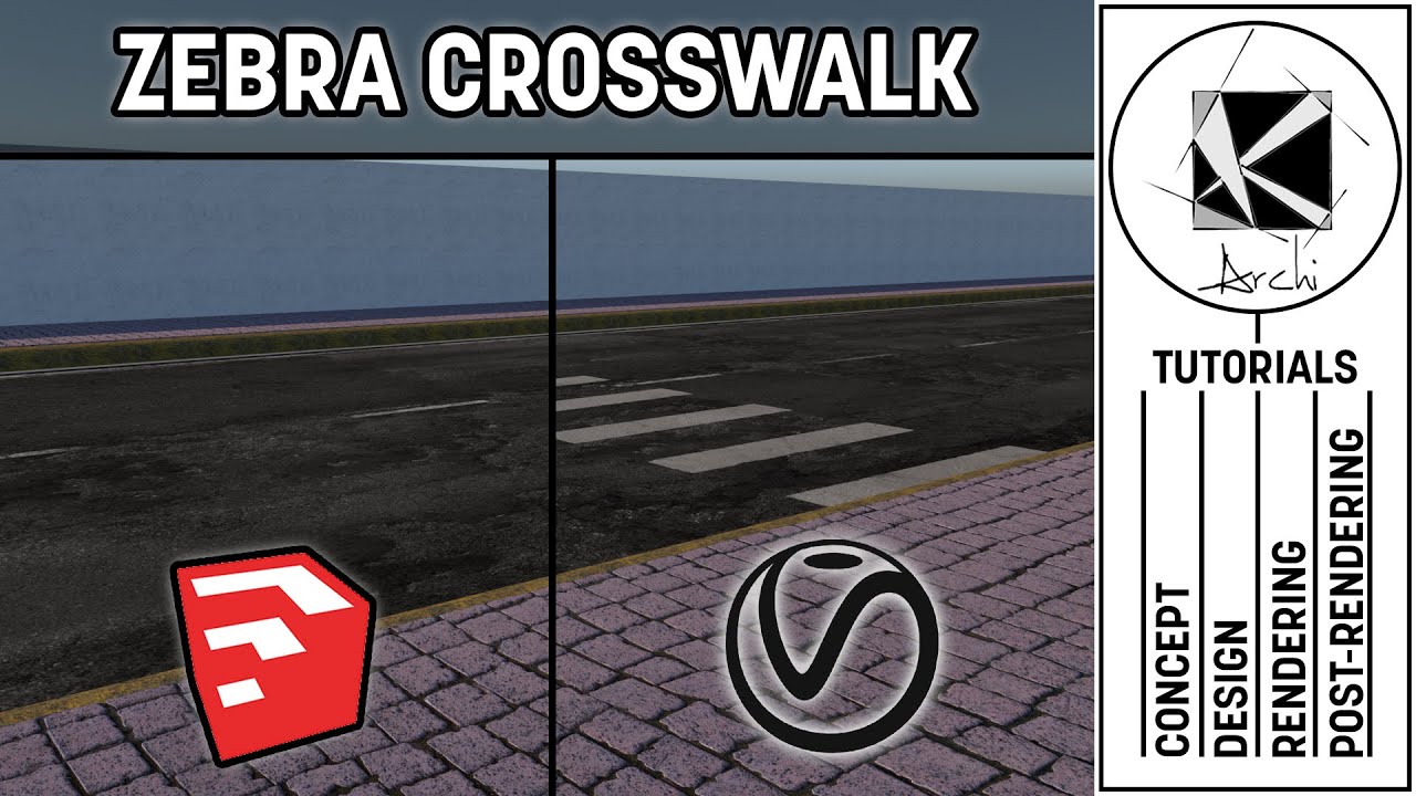 Learn to Add Zebra Crosswalk Material - Sketchup and Vray Next - YouTube