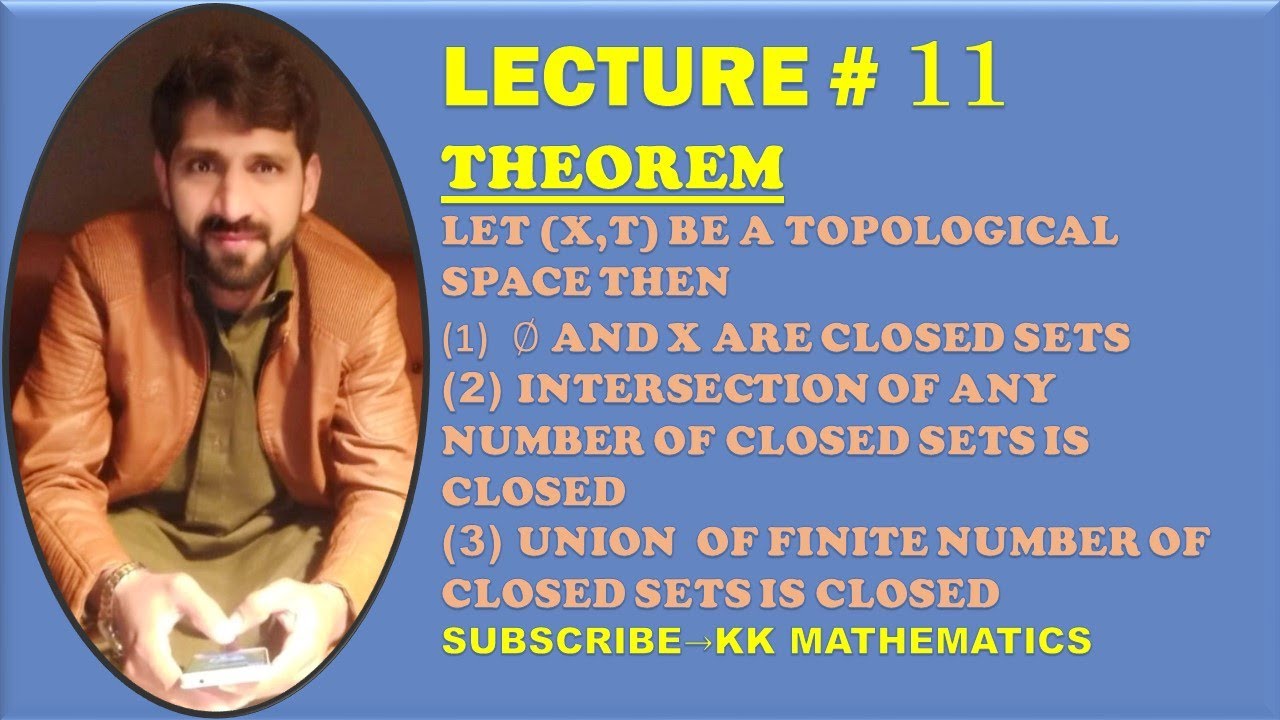 THEOREM EMPTY SET AND SET X ARE CLOSED SETS,INTERSECTION OF ANY NUMBER ...