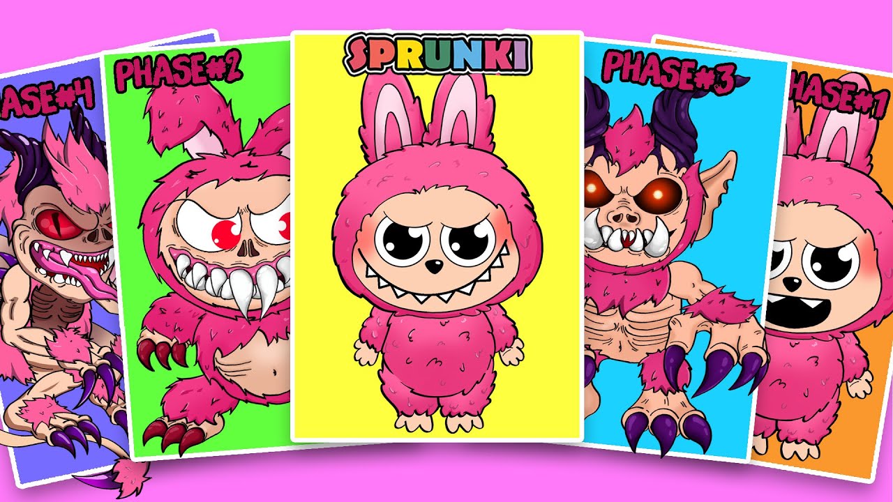 Sprunki OC Labubu Phases 1vs2vs3vs4 | Sprunki Sticker Book | Paper DIY ...