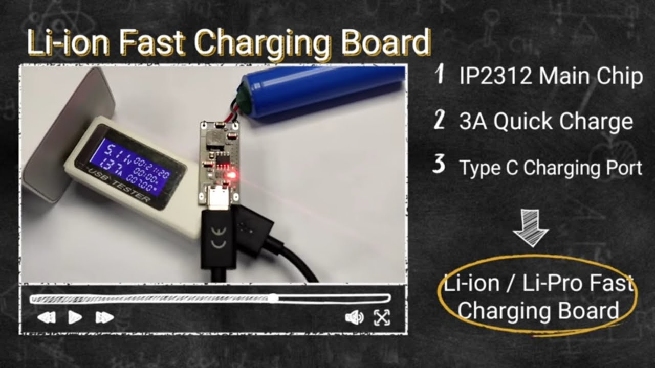 IP2312 Fast Charging Lithium Battery Charger | Type C | 4.2V & 4.35V | Charging 1A-3A Selectable ...