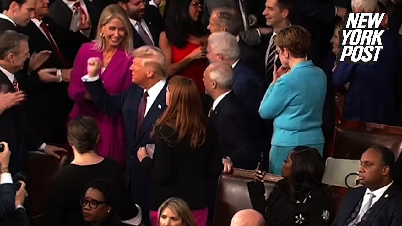 President Trump enters the House chamber to deliver address to Congress ...