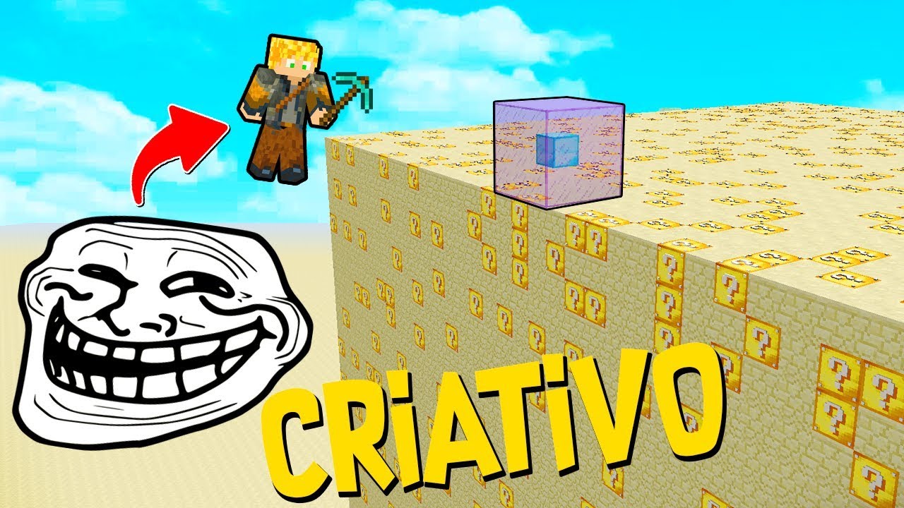 CubÃo De Lucky Block Troll Do Criativo No Minecraft Youtube