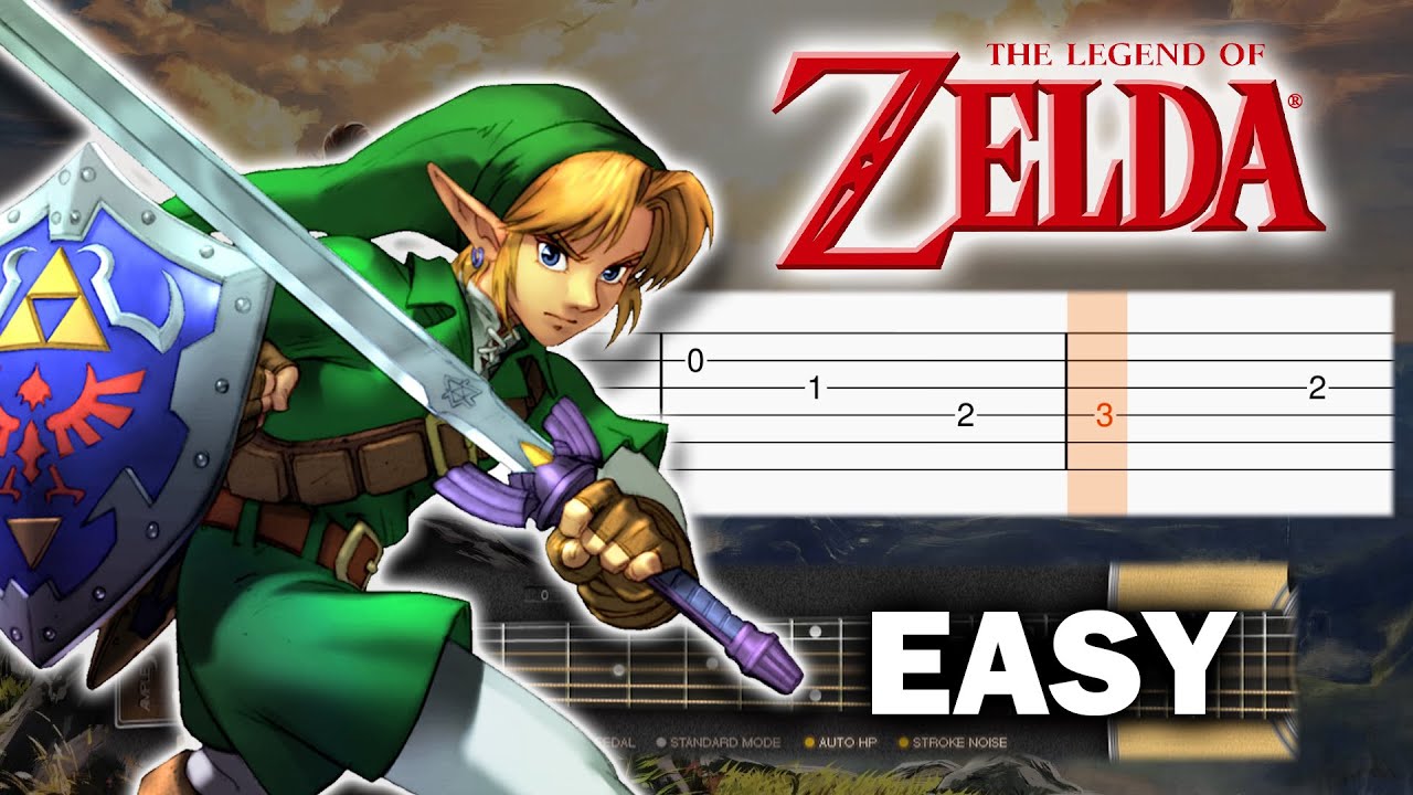 Zelda - Main Theme song - Guitar tutorial (TAB) - YouTube
