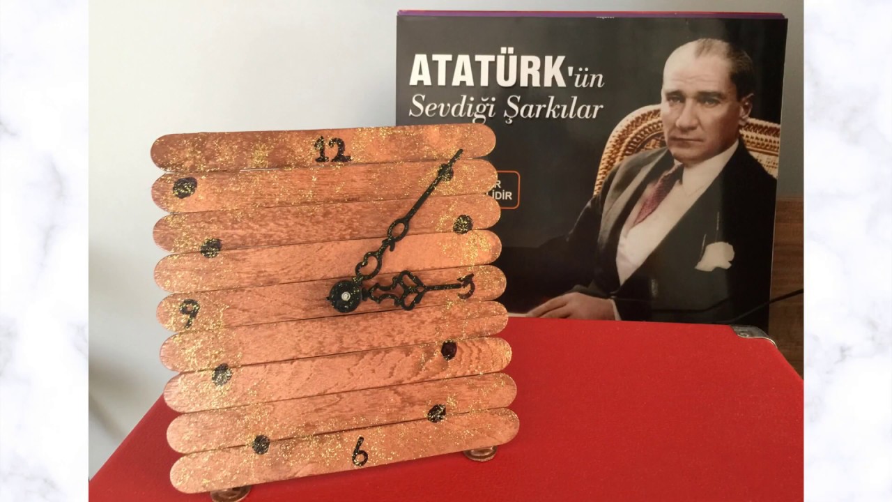 ÇUBUKLAR İLE SAAT YAPIMI | 5 DAKİKADA SAAT YAPIMI | HOW TO MAKE CLOCK ...