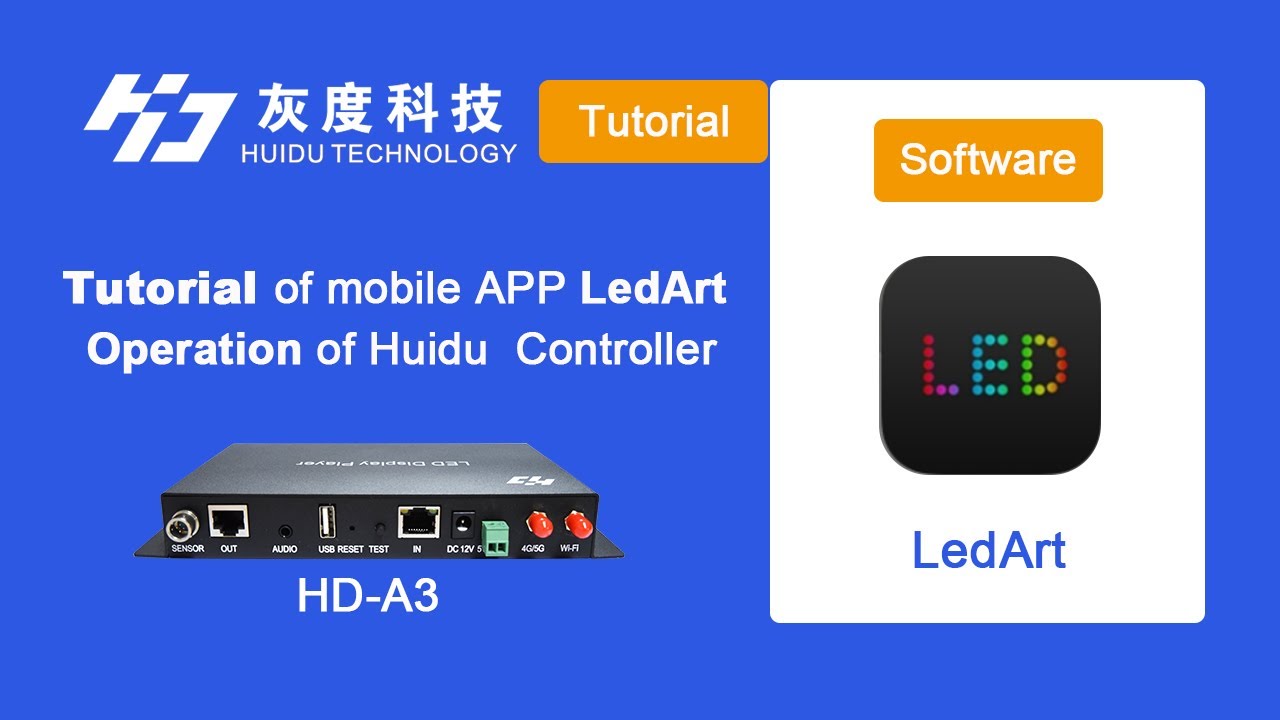 Tutorial of mobile APP LedArt Operation of Huidu Controller - YouTube