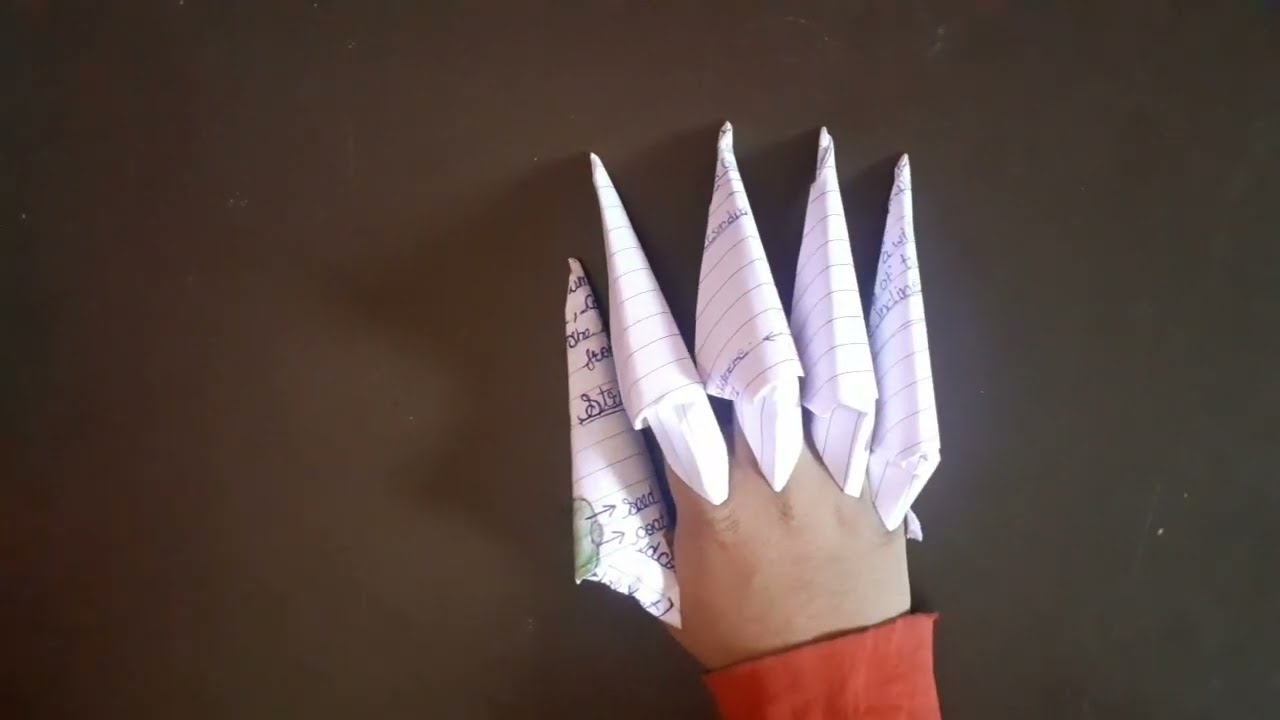 How to make paper finger claws (Shuriken) | ninja origami weapons ...