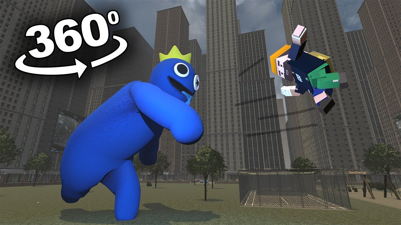 VR 360 Rainbow Friends Blue is Chasing You! - YouTube