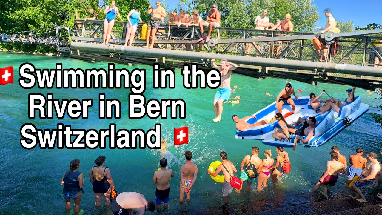 Swimming in the Aare River in Bern Switzerland/Sehr entspannend auf dem ...