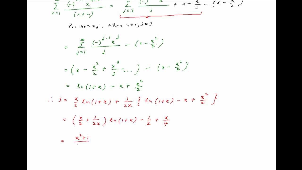 Find the sum to infinity of series whose nth term is [(-x)^(n+1)]*(n+1 ...