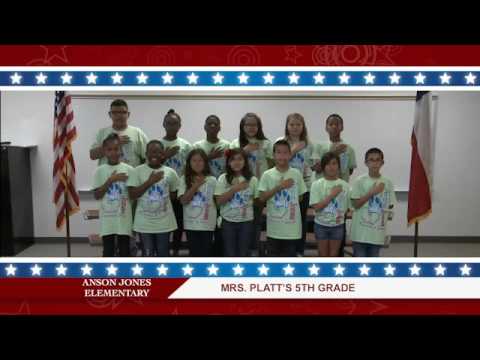 Daily Pledge-Anson Jones Elementary-Mrs. Platt - YouTube