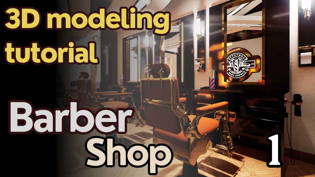 01 WATCH ME DESIGN the ULTIMATE BARBERSHOP in 3D! 🚀 (Blender Tutorial ...