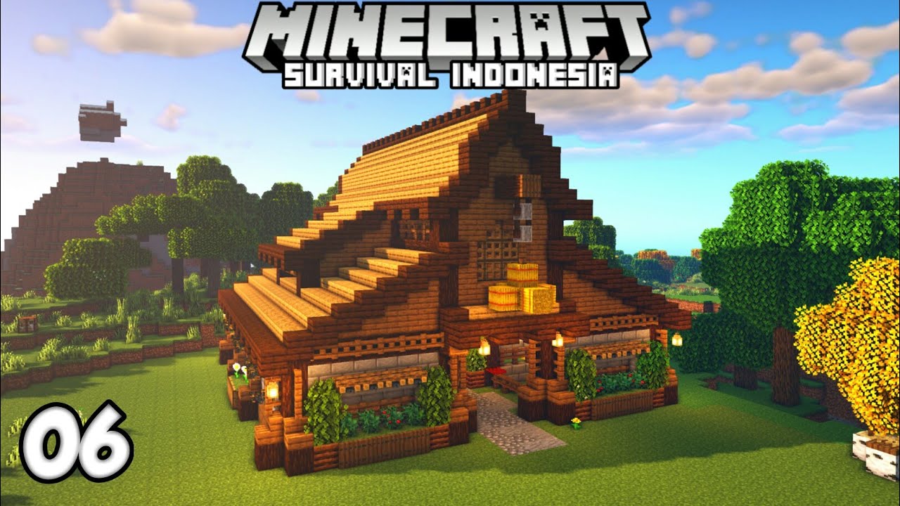 membuat kandang hewan (sapi dan domba) | minecraft survival indonesia ...
