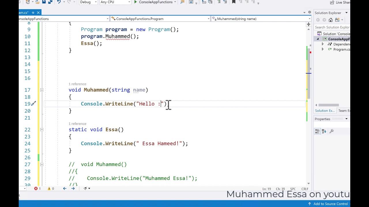 27 C# C Sharp Functions parameter - YouTube