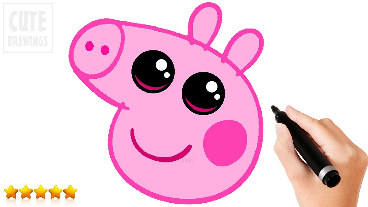 How to draw PEPPA PIG face | Draw so Cute - YouTube