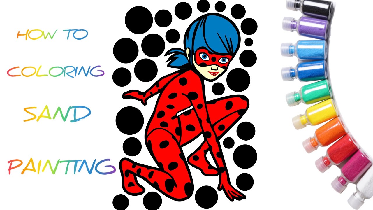 How to Draw and Color Miraculous Ladybug in her cute ladybug superhero ...