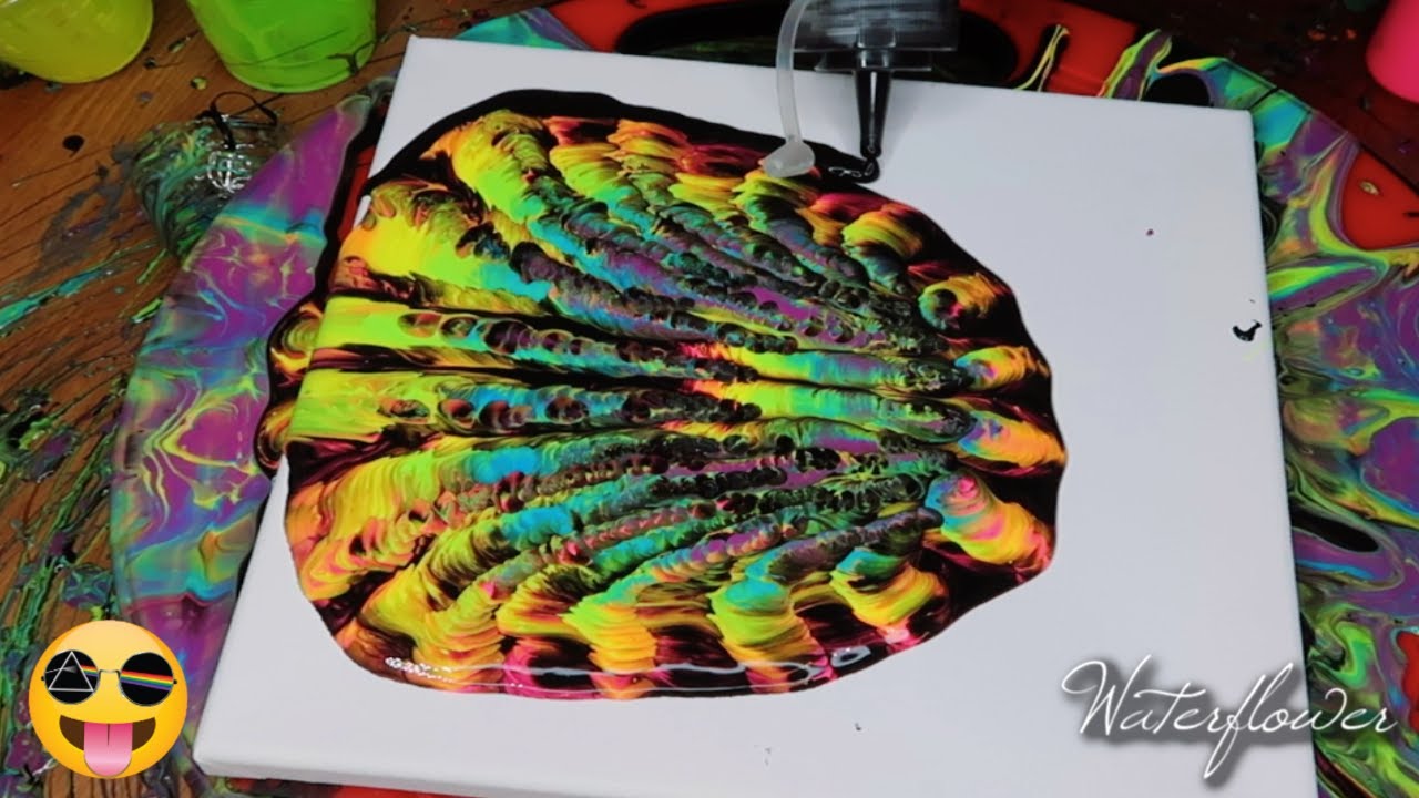 Reversed Colander Technique Fluid Art | Acrylic Pouring - YouTube