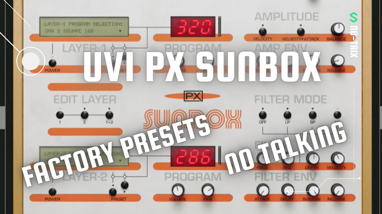 UVI #PXSunbox factory presets demo - no talking - YouTube