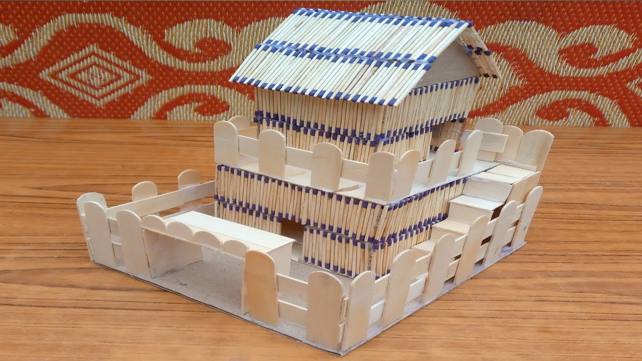 How To Make A Match Stick House // Hand Match House // S make - YouTube