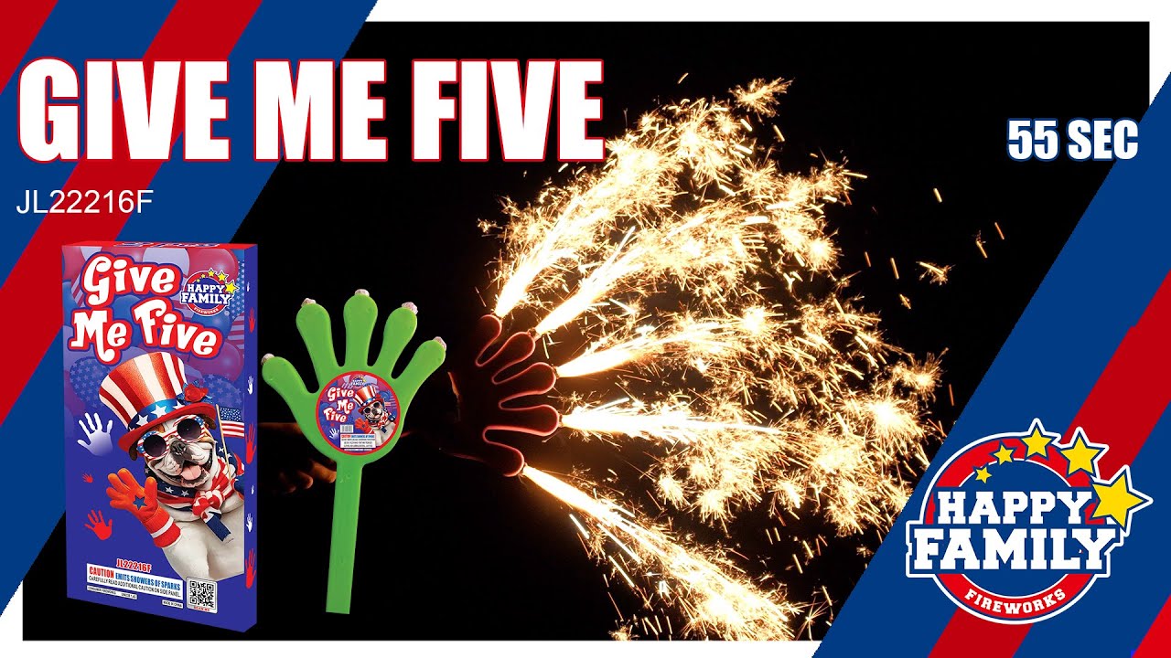 JL22216F GIVE ME FIVE from Happy Family Fireworks #fireworks - YouTube